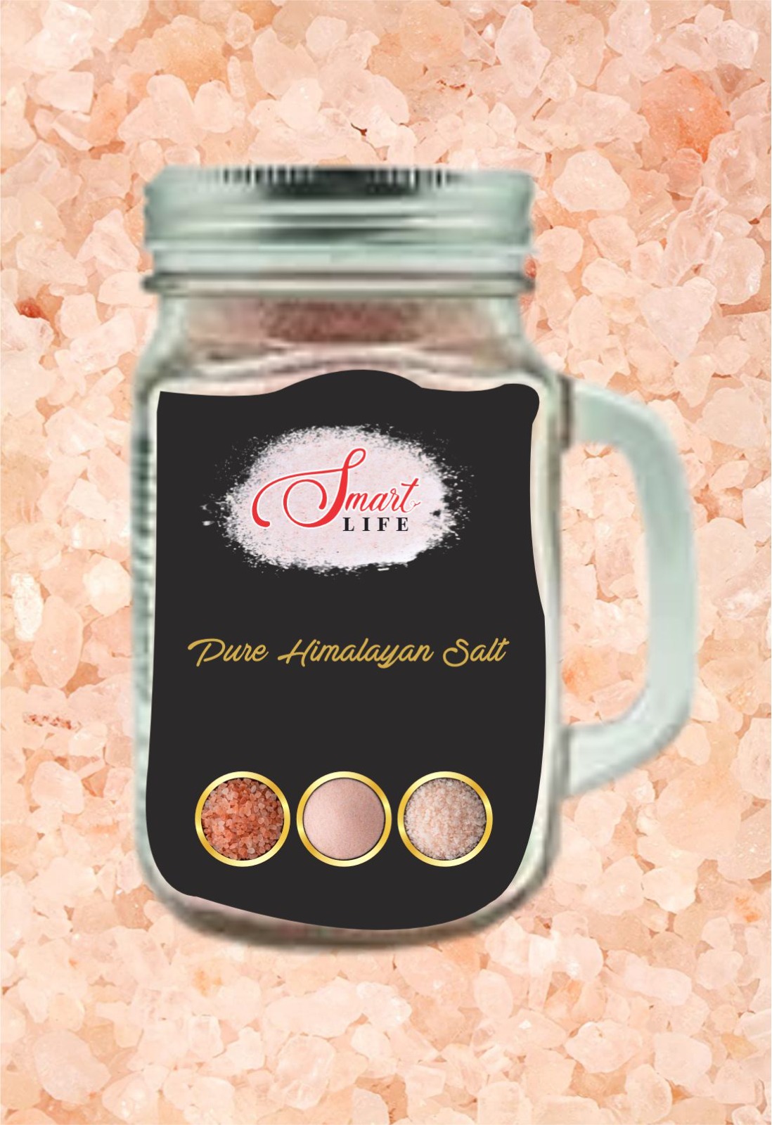 Glass Jars & Grinders - Smart Life Pure Himalayans Salt
